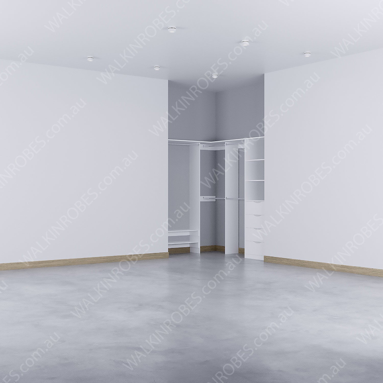 WALK-IN-ROBE fit in width of 3000mm