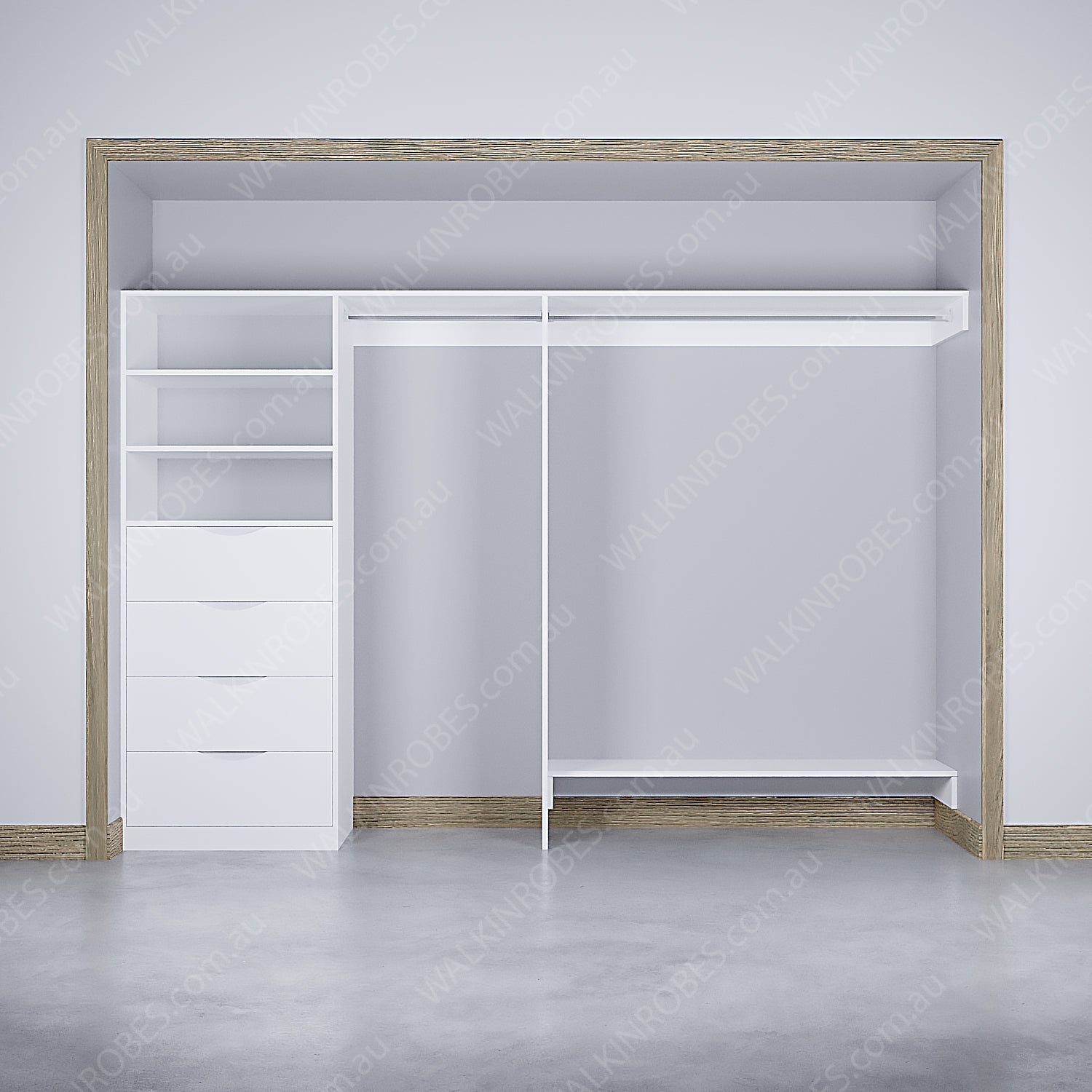 WALK-IN-ROBE fit in width of 2500mm
