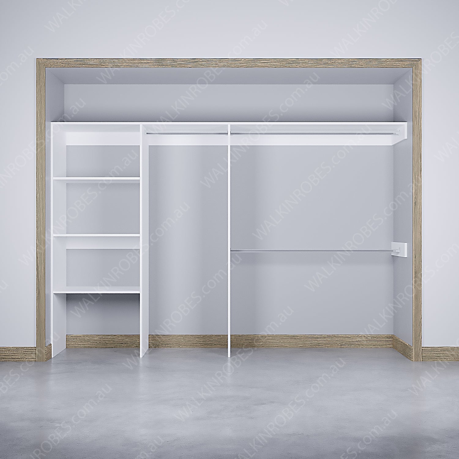 WALK-IN-ROBE fit in width of 2500mm