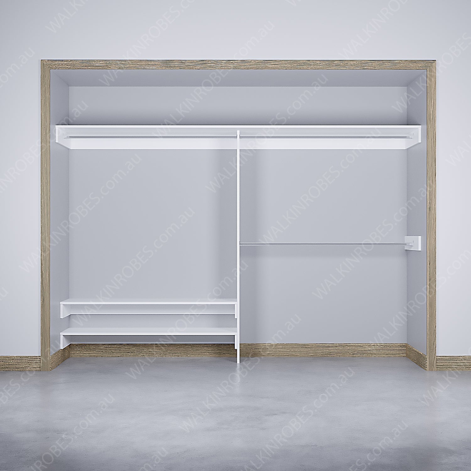 WALK-IN-ROBE fit in width of 2500mm