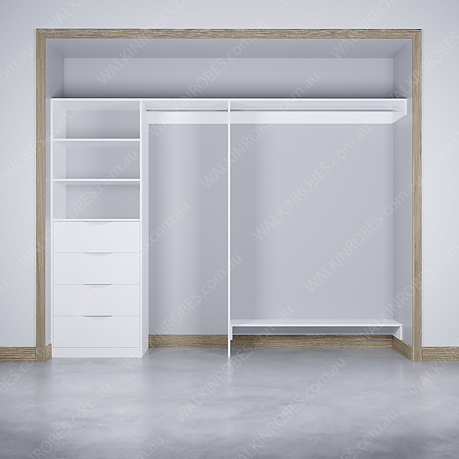 WALK-IN-ROBE fit in width of 2500mm