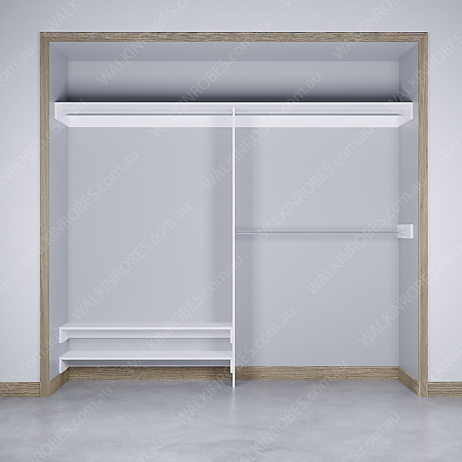 WALK-IN-ROBE fit in width of 2500mm