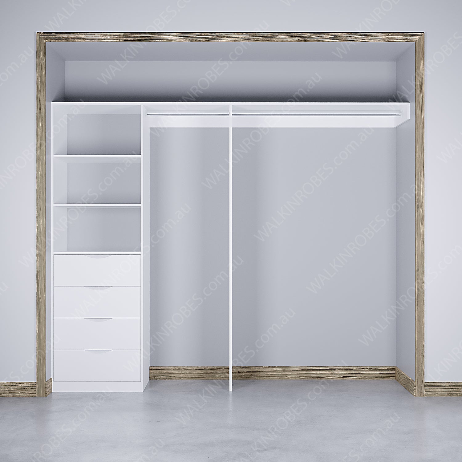 WALK-IN-ROBE fit in width of 2500mm