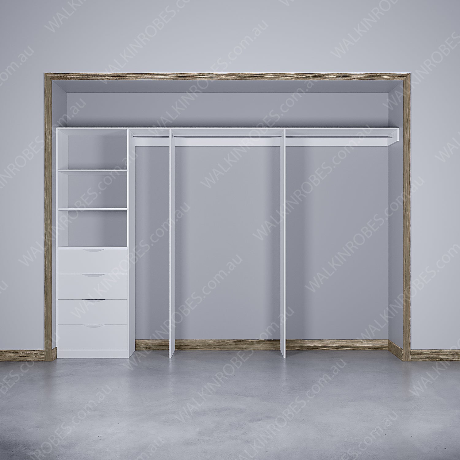 WALK-IN-ROBE fit in width of 3000mm
